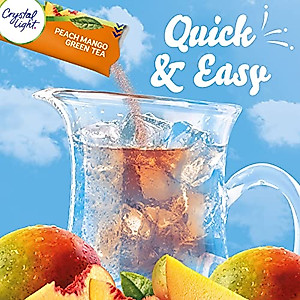 Crystal Light Peach Mango Green Tea Naturally Flavored Powdered Drink Mix, 5 ct Pitcher Packets