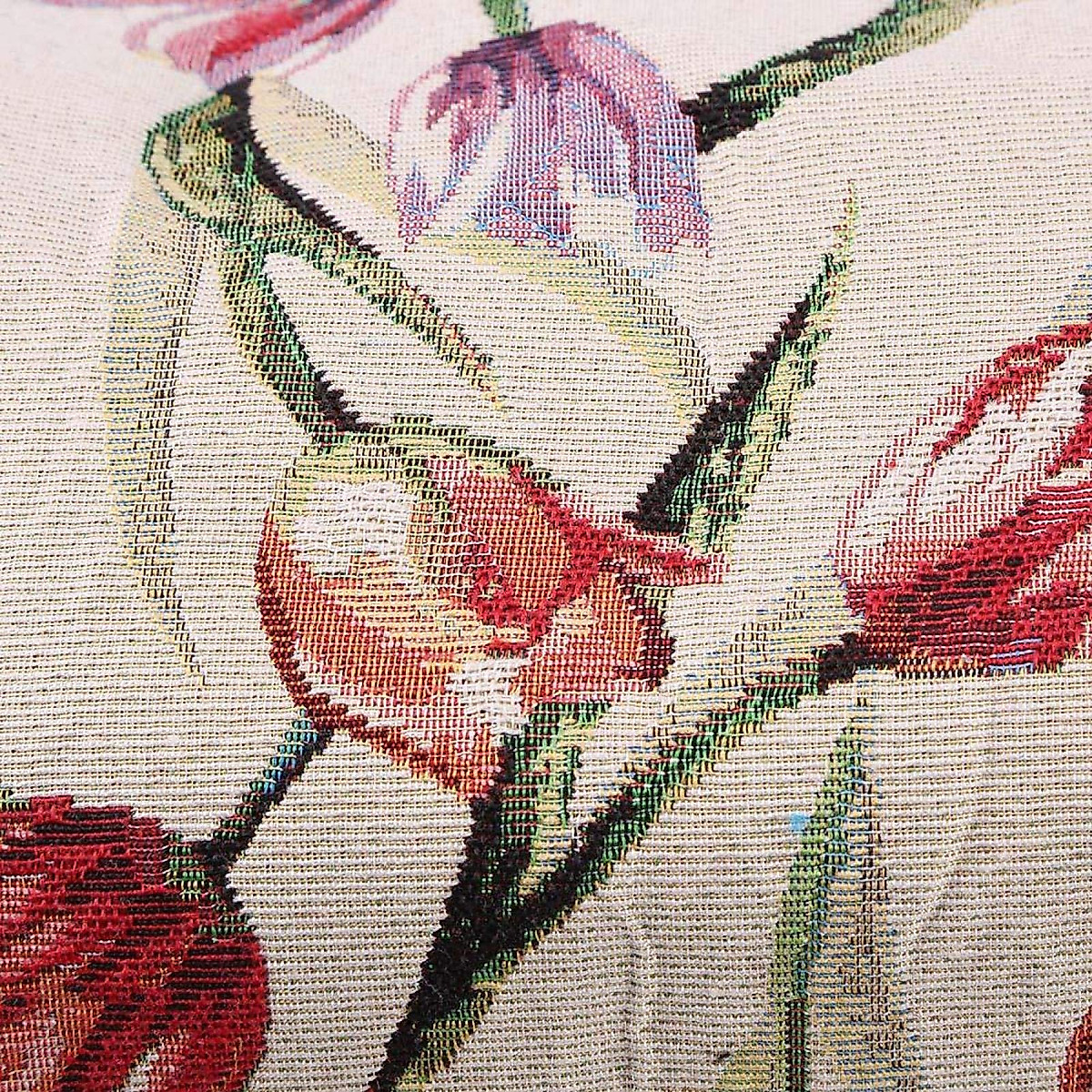 Oumefar Knitting Bag, Household Fabric Bag Crafts Bag for Knitting Needles Storage Sewing Accessories Needles Organizer Bag(Red Tulip) Cosmeticcase