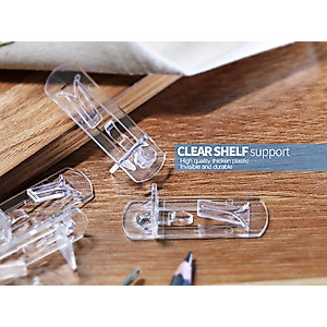 Jamiikury 10pcs Locking Shelf Support Pegs, 5mm Shelf Pins Clear Shelf Clips Plastic Shelf Pegs for Shelves, 5mm Peg x 3/4" Thick Shelf