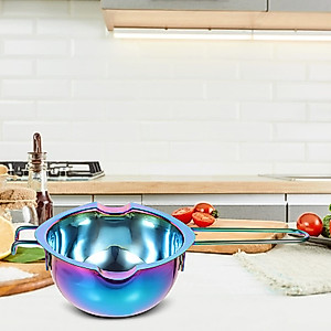 DOITOOL Chocolate Warmer Melting Pot Melting Pot Gradient Stainless Steel Double Boiler Pot Butter Chocolate Melt Bowls Metal Baking Pan for Melting Candy Cheese Candle Soap Chocolate Melting Pot