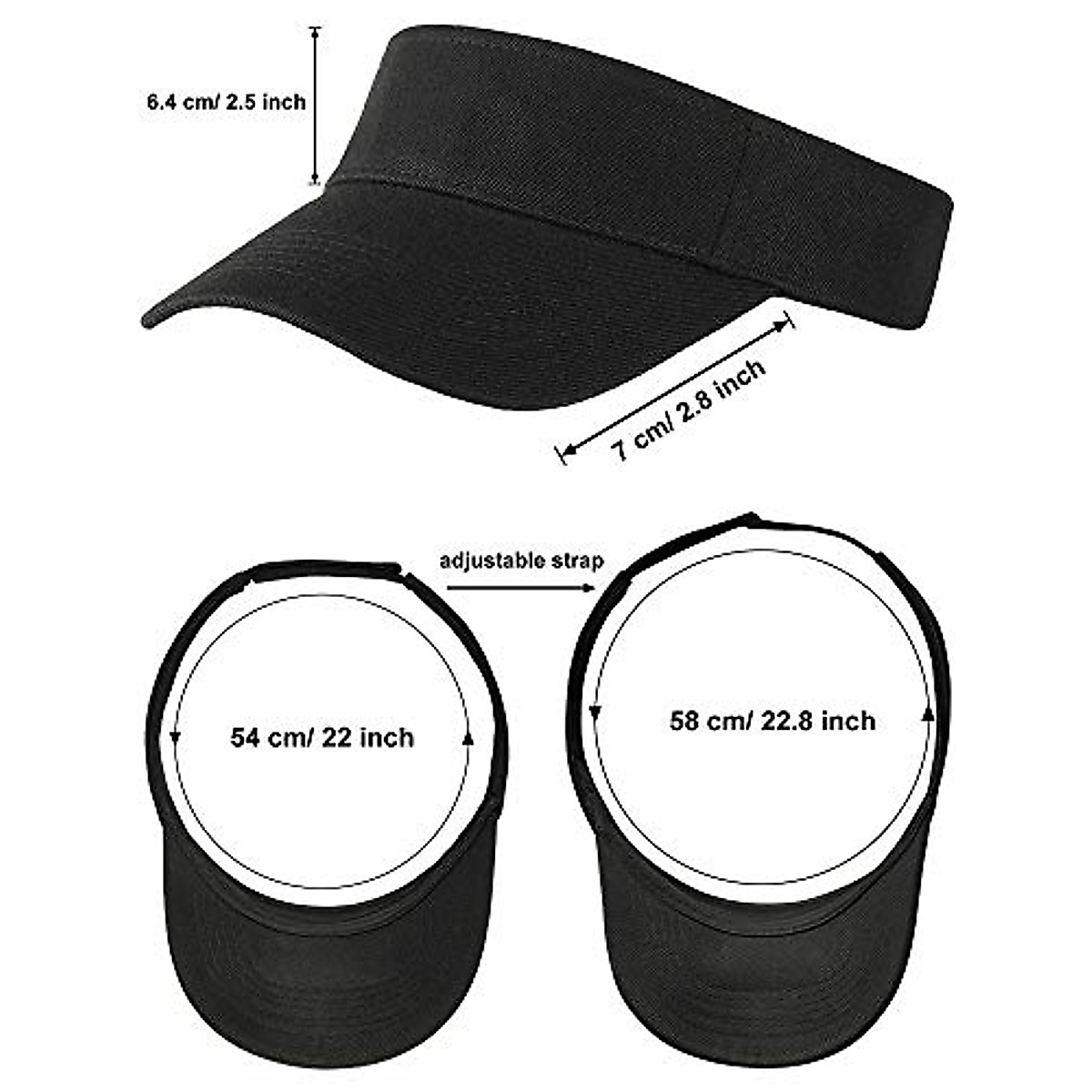 Trounistro 4 Pack Sun Sports Visor Hats Adjustable Hat Summer Cotton Cap for Golf Cycling Fishing Tennis Running Jogging and Other Sports (Style 2)