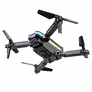 Drone with Camera for Adults - Foldable Mini Drone with Dual 4k HD Fpv Camera Remote Control Toys Gifts for Boys Girls with Altitude Hold, Headless Mode, Speed Adjustment (Black B)