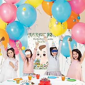 Pin The Pacifier On The Baby Game Sage Large Baby Poster Games for Baby Shower Party Birthday Party Decorations Supplies - 36 Pacifier Stickers 2 Blindfold