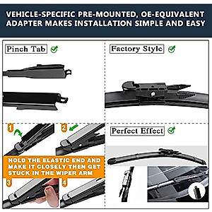 AUTOBOO 28"+28" Windshield Wipers with 15 Inch Rear Wiper Blade Replacement for Ford edge 2015 2016 2017 2018 2019 2020 2021-Original Factory Quality (Pack of 3)