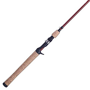 Berkley 7’ Cherrywood HD Casting Rod, One Piece Spinning Rod, 10-20lb Line Rating, Medium Heavy Rod Power, Fast Action, 1/4-1 oz. Lure Rating, Red