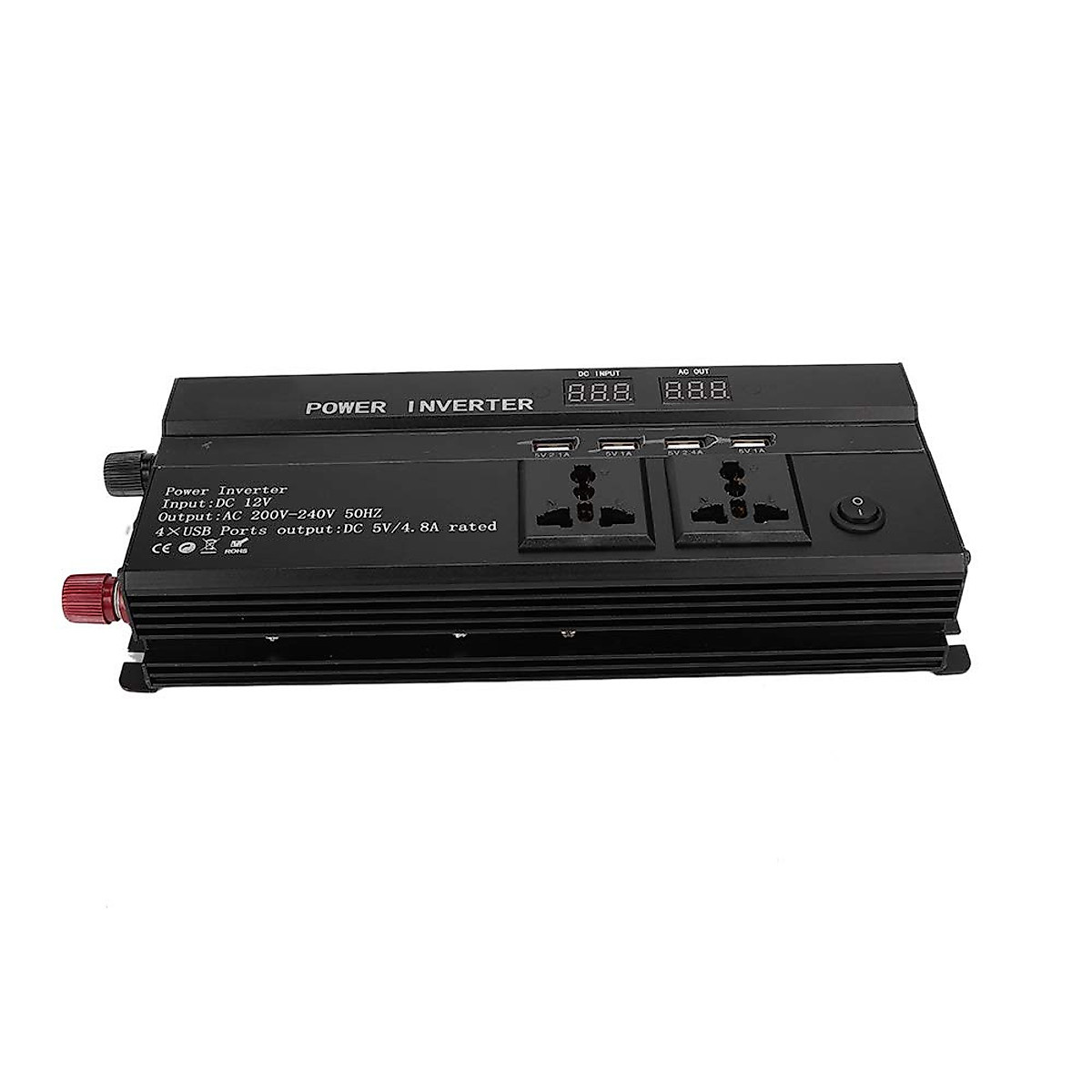 Suuonee Car Power Converter, 4000W DC 12V to AC 220V LCD Display Pure Sine Wave USB Power Inverter Converter