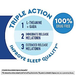 Nature Made Wellblends Sleep Longer, Melatonin 10mg, L-theanine, and GABA, Sleep Supplement, 35 Tri-Layer Tablets