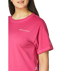 Champion Women's Cropped Tee Contrast Stich, Fantastic Fuchsia, Small