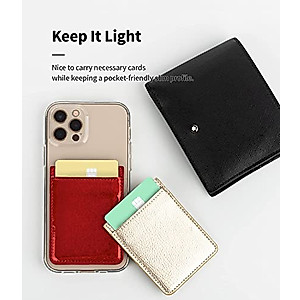 Goospery Phone Card Holder [4-Pack] Adhesive Stick On Wallet for Back of Phone Fashionable & Secure Sleeve Credit Cards/ID Card Slot Pocket Case Universal Fit for Most Smartphones