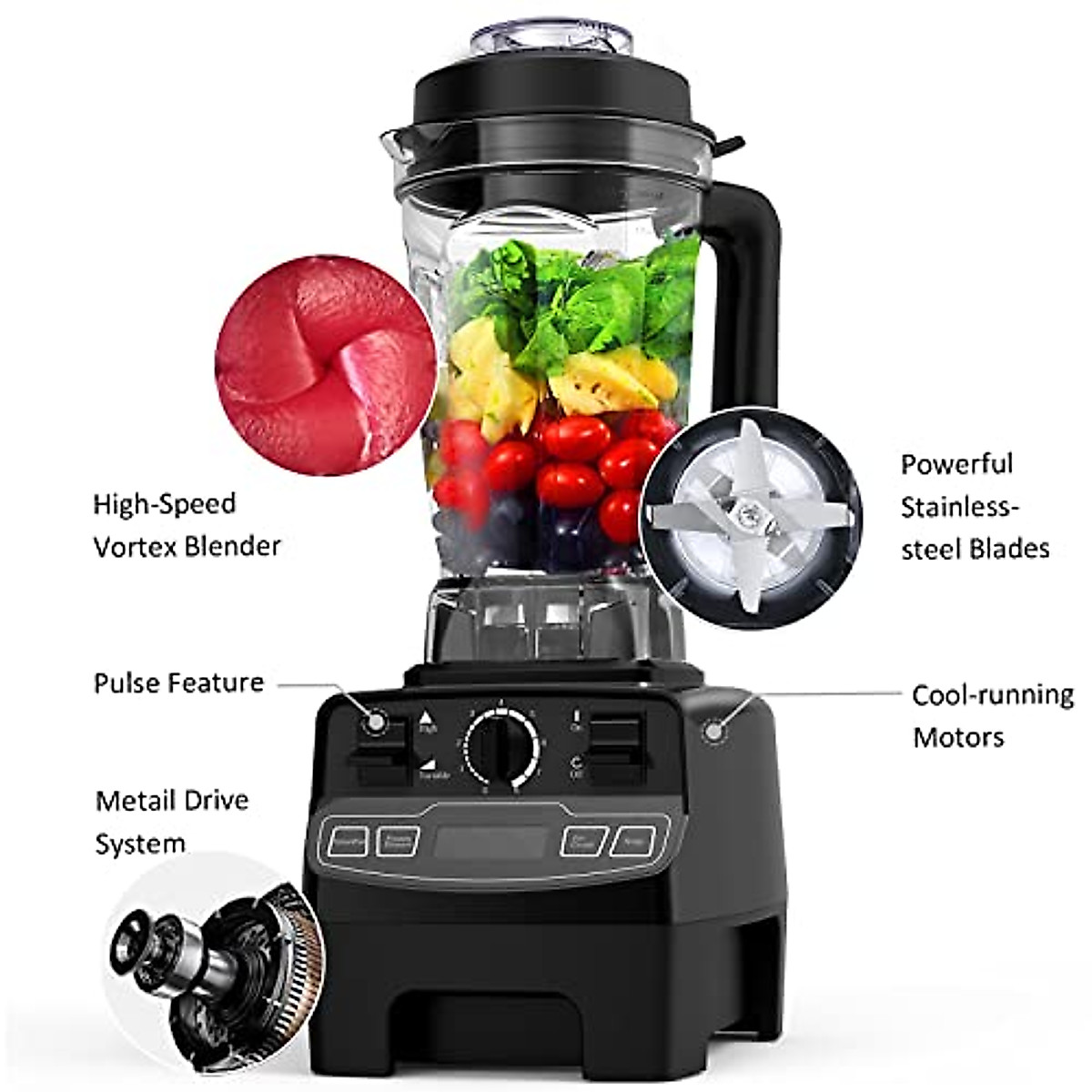 High-Powered 1450W Blender Smoothie Maker with Variable Speeds, Large Capacity Tritan Jar, 4 Preset Programs, Make Healthy Drinks & Meals Effortlessly