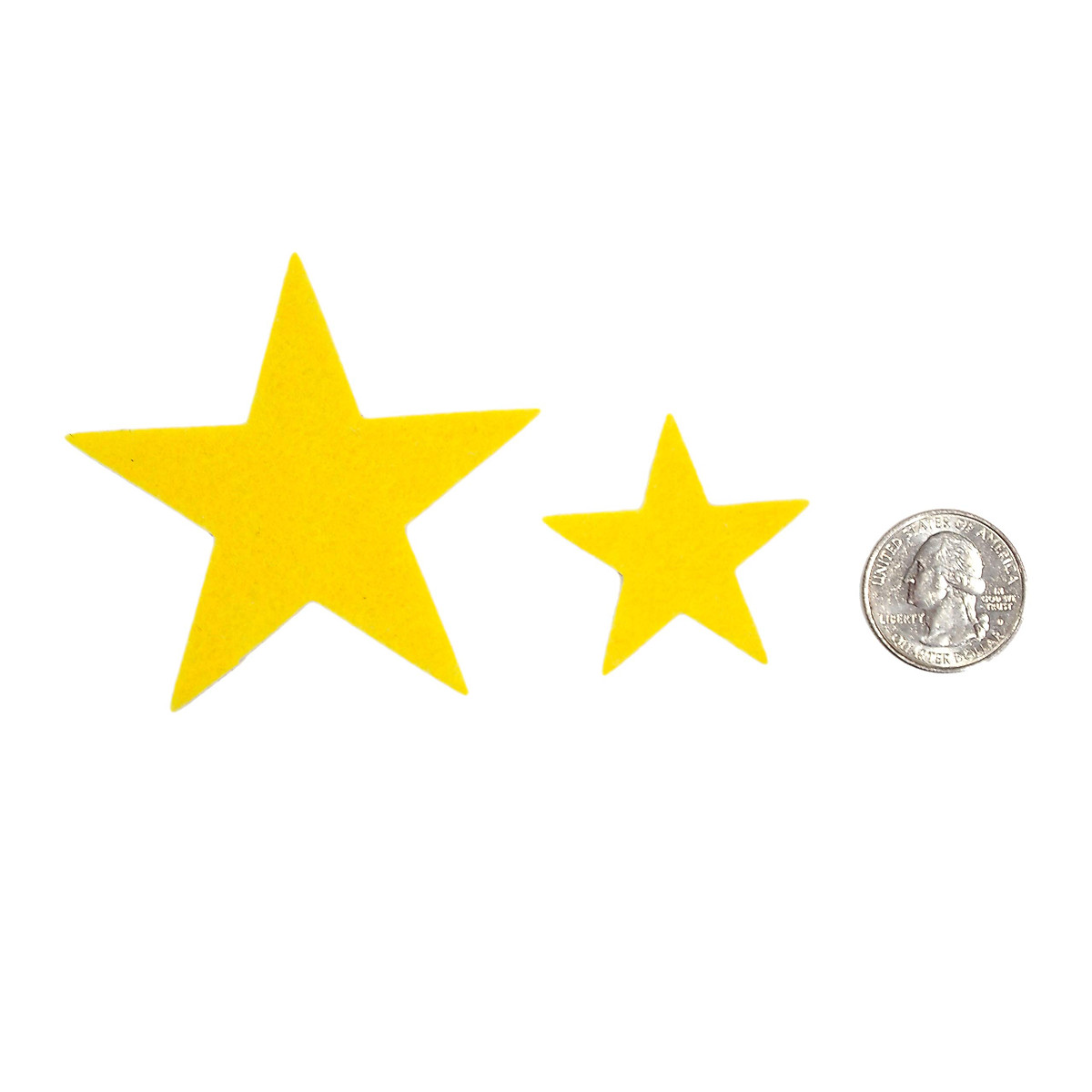 Playfully Ever After 1.5 and 3 inch Combo Size Stiff Felt Stars 46pc (Yellow)