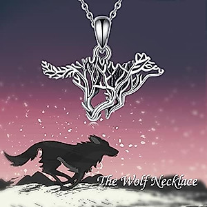 ONEFINITY Wolf Necklace S925 Sterling Silver Viking Wolf Pendant Animal Jewelry for Men Women