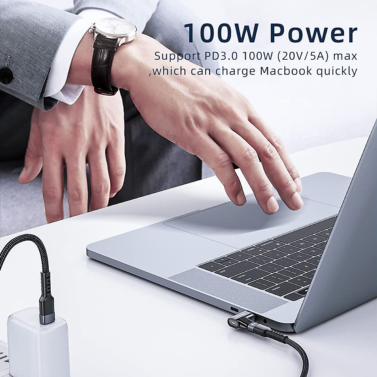 ESSAGER 2Pack USB C Magnetic Adapter 24Pins, Type C Magnetic Connector Support PD 100W USB3.1 Gen2x2 20Gbps Data Transfer 4K@60Hz Video Output