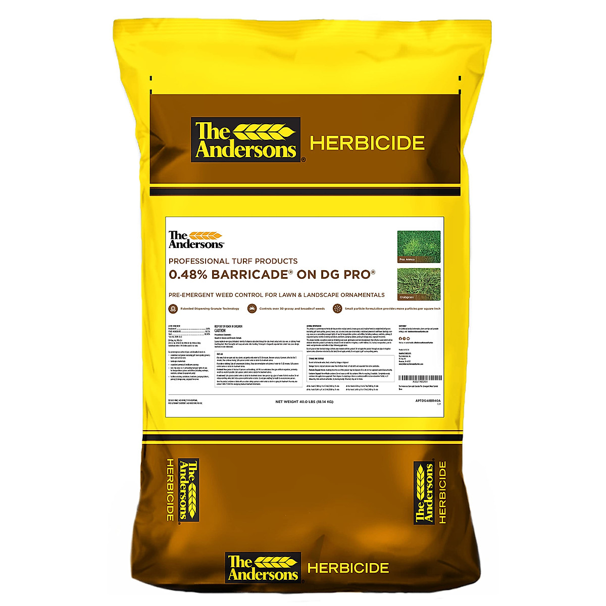 The Andersons Barricade Professional-Grade Granular Pre-Emergent Weed Control - Covers up to 12,880 sq ft (40 lb)
