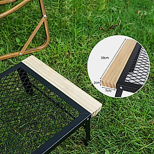 EviKoo Folding Campfire Grill Grates | Barbecue Camping Folding Grill Table | Portable Campfire Cooking Equipment Suitable for Picnic, Beach, Camp Grill BBQ