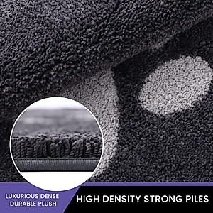 Door Mat Indoor, Dog Mats for Muddy Paws Super Absorbent, Low-Profile Entryway Rug with Non-Slip Backing, Washable Dirty Trapper Inside Entrance Doormat for Shoes, 20" x 32", Dark Gray