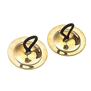 Andoer 2pcs Finger Cymbals Belly Dancing Gold Musical Instrument