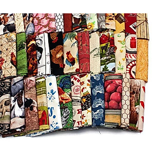 10 Fat Quarters - Farm Farming Country Hobby Farmer Ranch Orchard Farmhouse Animals Assorted Quilters Cotton Fabric Bundle