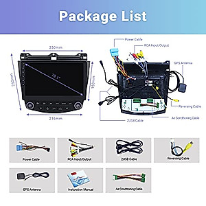 Evonavi |2GB+32GB| Car Stereo Radio for Honda Accord 7th 2003 2004 2005 2006 2007, 10.1 Inch IPS Touch Screen for Head Unit with GPS Navigation WiFi Bluetooth AM/FM/RDS 32EQ+DSP Carplay Android Auto