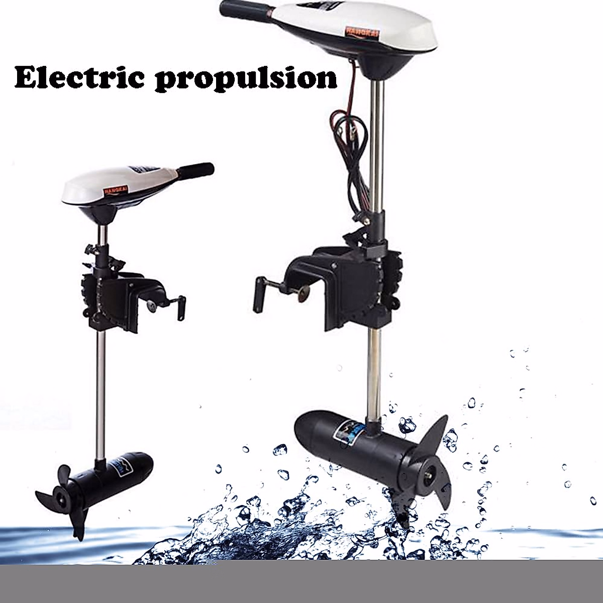 Electric Trolling Motor With 65 Lbs Thrust, Boat Fishing Motor w/Three-blade Propeller, Main Shaft Length & Angle Be Adjusted To Suit Speed Lower Noise For Kayak, Inflatable Fishing Boats