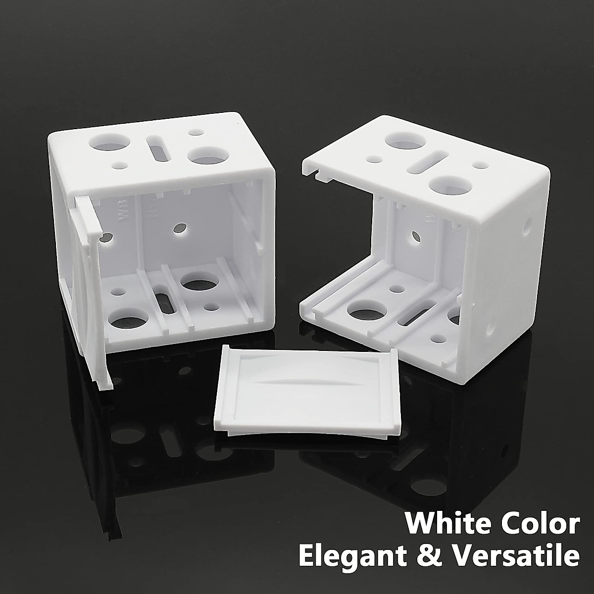 Waziaqoc 2PCS Plastic Blind Brackets, 1 Inch White Low Profile Box Mounting Bracket for Window Blinds Window Blinds Headrail Bracket