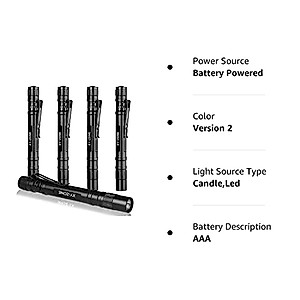 XY Zone 5PCS Led Pen Flashlight 1000 Lumens Lamp Clip Mini Black 507 Pocket Penlight Flashlight Torch Powered by 2 AAA Battery(Battery Not Included)
