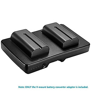 Neewer F2-BP NP-F Battery to V-Mount Battery Converter Adapter for LED Light, Field Monitor, Alternative Battery Option for Sony V-Mount Gear, Fits for 2-Pack Sony NP-F970, NP-F770,NP-F570 Battery