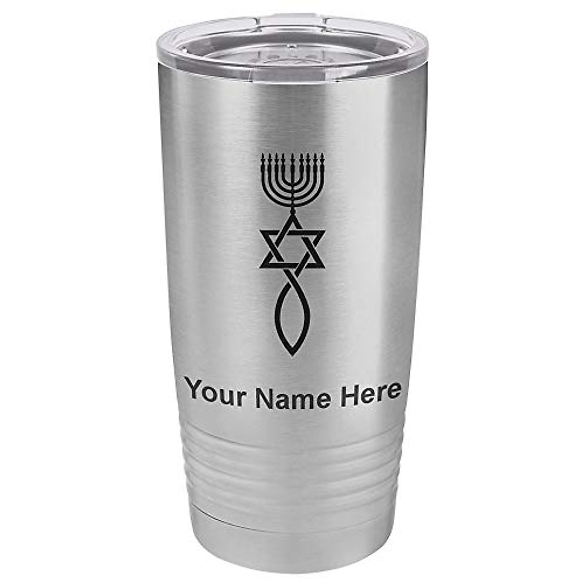 LaserGram 20oz Vacuum Insulated Tumbler Mug, Messianic Symbol, Personalized Engraving Included (Stainless Steel)