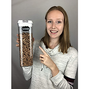 Airtight Food Storage Containers - Airtight Container Set with Lids - Food Storage Container Set - Plastic BPA Free - 7 Piece Set - BONUS 24 Labels with Marker - Heavy Duty Dry Food Storage Container