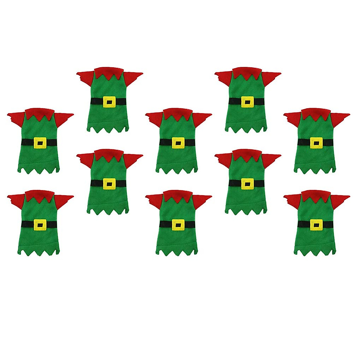 PRETYZOOM 10Pcs Christmas Silverware Holder Elf Flatware Tableware Holder Cutlery Fork Spoon Bag Pocket Christmas Dinner Table Decorations for Xmas Party Supplies