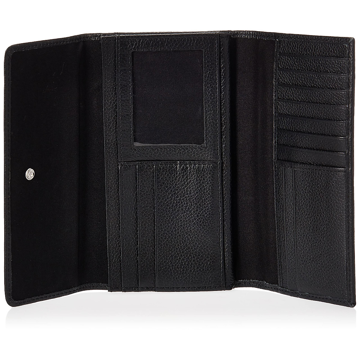 Timberland Leather RFID Flap Wallet Clutch Organizer, Black (Pebble)