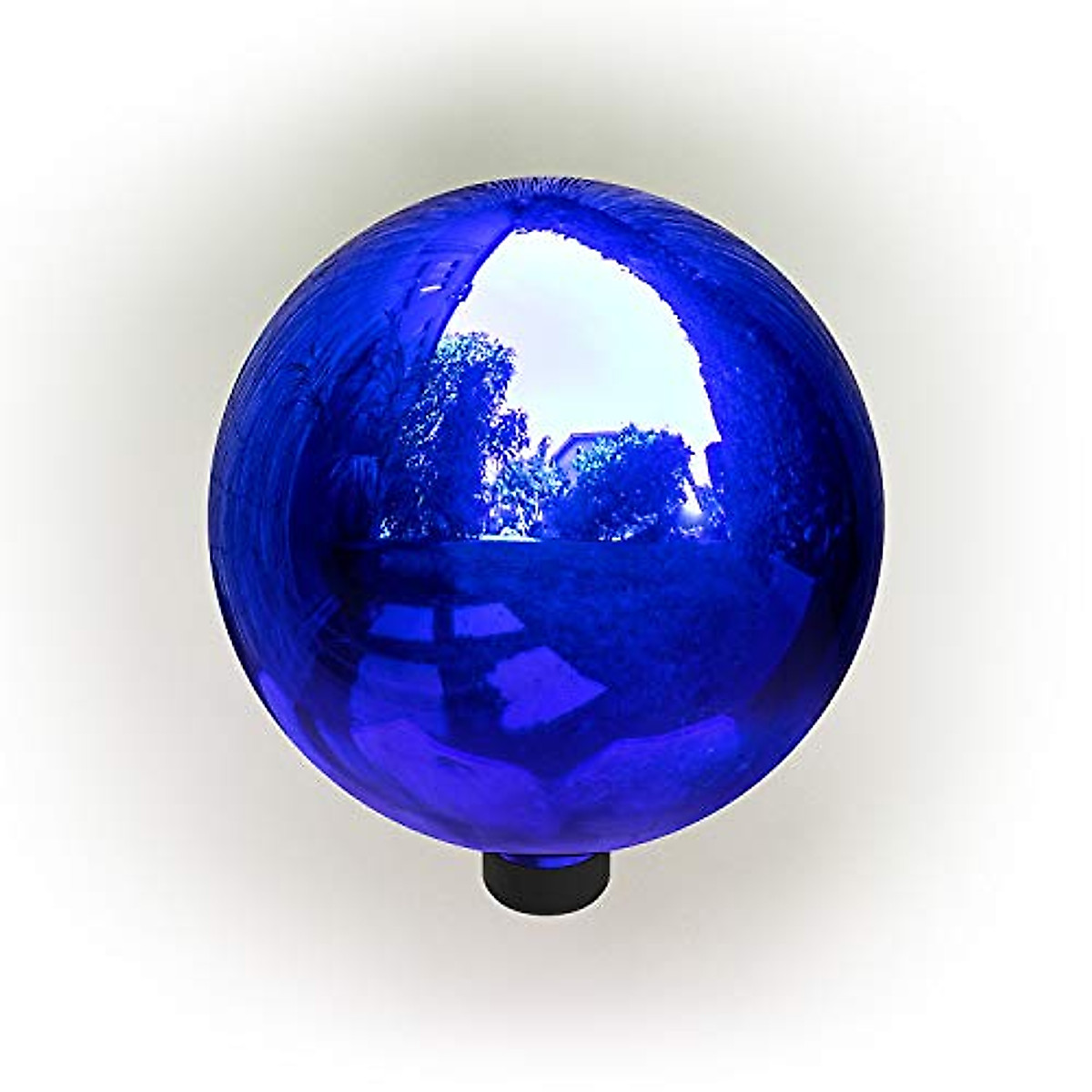Alpine Corporation 10" Diameter Indoor/Outdoor Glass Gazing Globe Festive Yard Décor, Blue