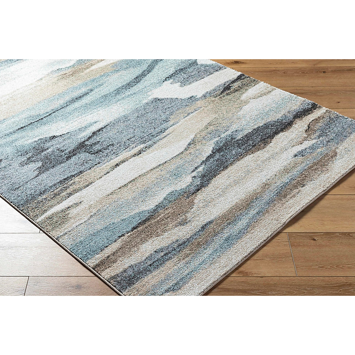 Mark&Day Area Rugs, 5x7 Bennington Modern Aqua Area Rug, Blue Grey Brown Carpet for Living Room, Bedroom or Kitchen (5'3" x 7')