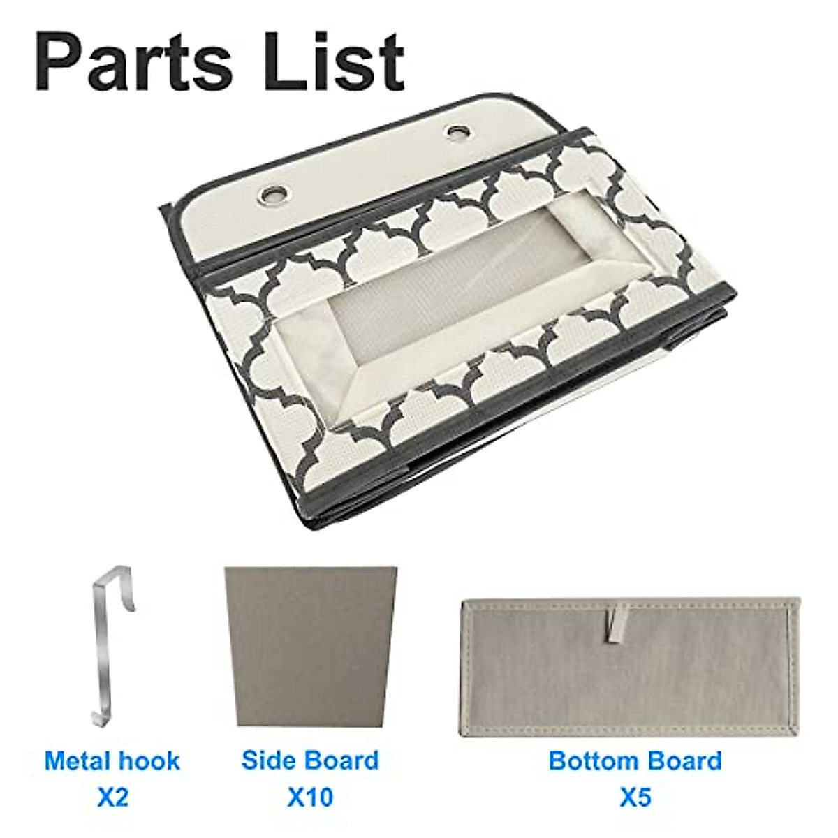 homyfort Over the Door Organizer, Hanging Storage Organizer with 5 Large Pockets & Clear Window for Nursery,Baby Diapers,Bathroom,Closet,Pantry,Dorm,Kids (Beige)