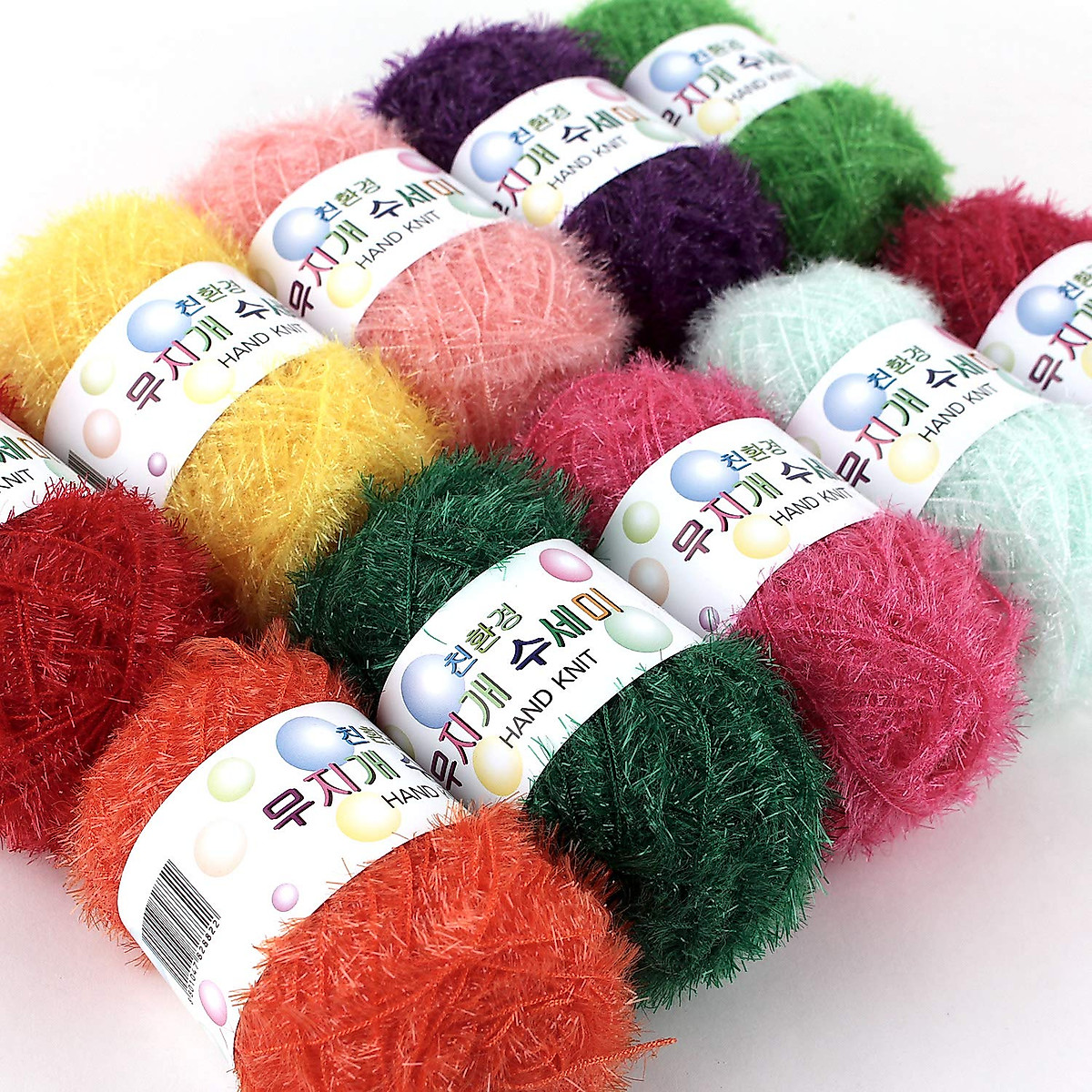 Rainbow Crochet Yarn 10 Skeins Assorted Colors 100% Polyester