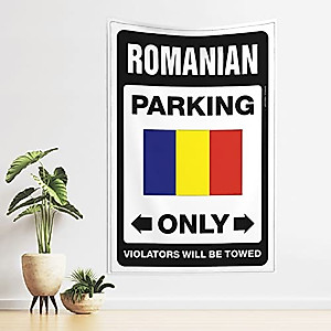 Man Cave Rules Romanian Parking Only Tapestry Space Decor Vintage Decor (Size : 75X100CM)