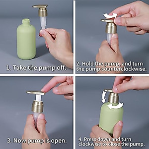 UMETASS 6.8 oz Plastic Pump Dispenser Bottles, Shampoo and Conditioner Bottles, Refillable Container for Bathroom Shower Body Wash Lotion (2 Pcs)