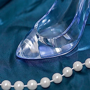 GIMURM Crystal Slipper, Princess Inspired Decorative Sculpture, Birthday Gift, Home Decor, Table Serving, Wedding Shoe Figurines, Miniatures Ornament (Blue)