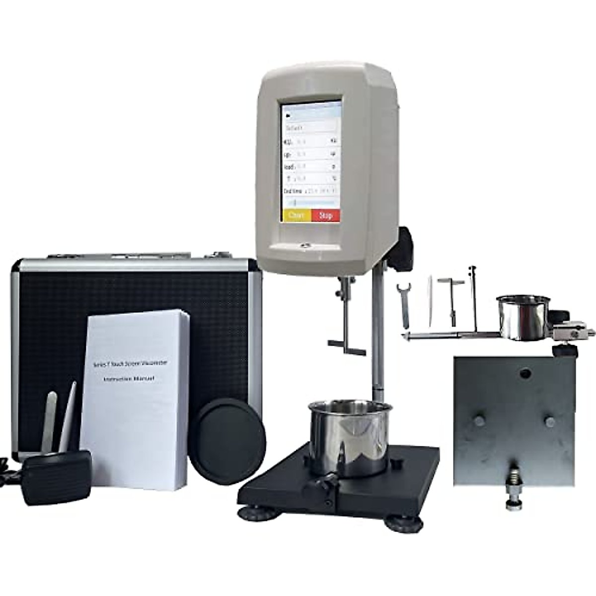 VTSYIQI Stormer viscometer Viscosity Tester Viscosity Meter Paint Ink Viscosity Meter with 5 inch Colorful Touch Screen KU Value Digital rotational viscometer Rotary visometer