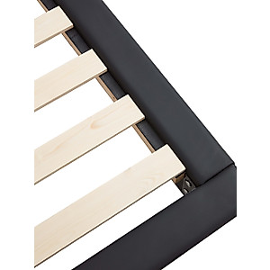 Jintop Full Size Upholstered Platform Bed with Sensor Light and Ergonomic Design Backrests,Floating Style Bed Frame w/ 12 Slat Support,for Kid Teen Adult,Black