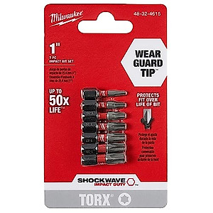 MILWAUKEE ELEC TOOL 48-32-4615 1"Torx Ins Bit Set (7 Piece)