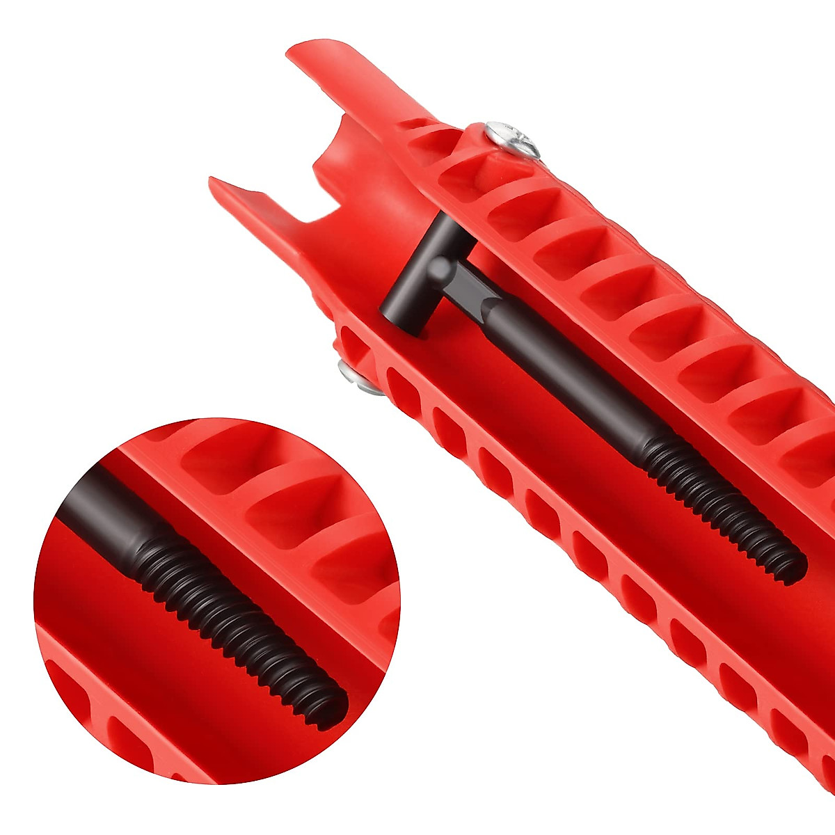 8-in-1 Faucet and Sink Installer Sink Tools Multifunctional Wrench Plumbing Tool Plumber Sink Wrench Installation Pipe Extractor for Plumbing Toilet Bowl Bathroom Kitchen (Red)