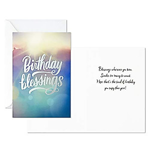 Hallmark Religious Birthday Cards Assortment (Birthday Blessings, 12 Cards and Envelopes)