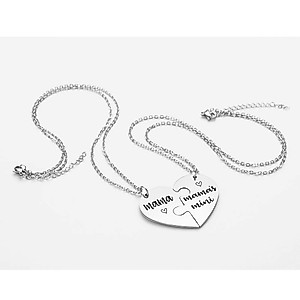 JOFUKIN Mother Daughter Necklace 2 Pieces Set Mom Gifts from Daughter Matching Heart Necklaces for Women Gifts for Mom