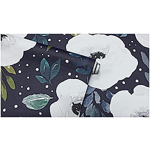 HAOKHOME 93245-3 Peel and Stick Floral Wallpaper Home Decor Removable Navy/White/Blue Vinyl Self Adhesive Mural 17.7in x 9.8ft