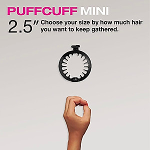 PuffCuff | Mini 2.5" Hair Clamps | For All Natural Thick, Curly, Kinky, Textured, Locs, or Braided Hair | Painless, Damage-Free Styling Tool | Black | 3 Pieces