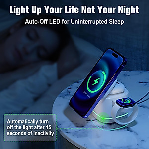 Gonat 3 in 1 Magnetic Wireless Charger for Apple Devices, Portable Wireless Charging Station Suitable for Airpods Series, Compatible with iWatch Series, Phone Holder for iPhone 15/14/13/12 Series