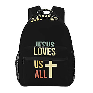 Sunflower Christian Jesus Cross Faith Backpack College School Backpack Casual Laptop Backpack for Women Men