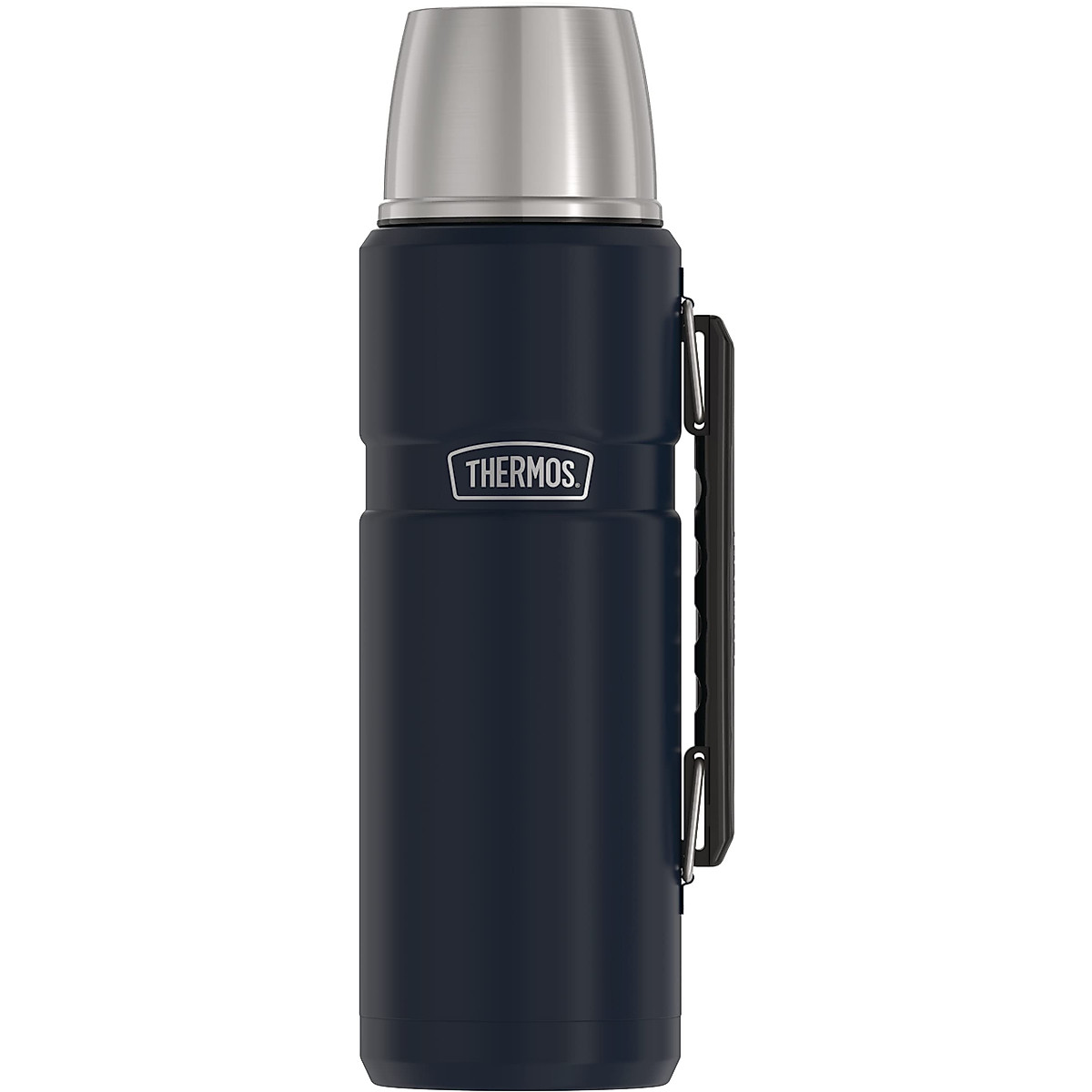 THERMOS Stainless King 40 Ounce Vacuum-Insulated Beverage Bottle + 24 Ounce Vacuum-Insulated Food Jar, Midnight Blue