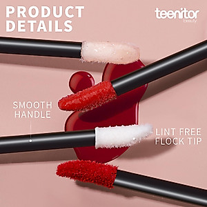 Teenitor 200 Pcs Mascara Wands, Lip Applicators Disposable Disposable Mascara Wands and Lip Wands Lip gloss Lipstick Tester Disposable Makeup Applicators Mascara Wands Hot Red